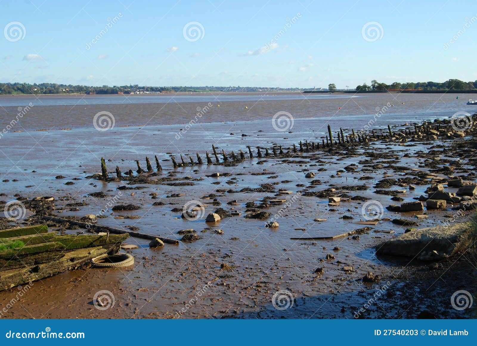 Estuary at low tide stock image. Image of horizon, seaweed - 27540203