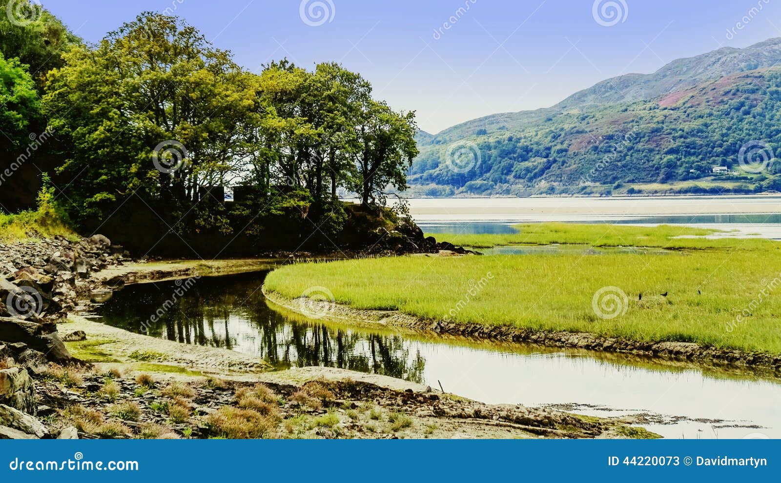 Estuary stock image. Image of mountains, wales, mawddach - 44220073