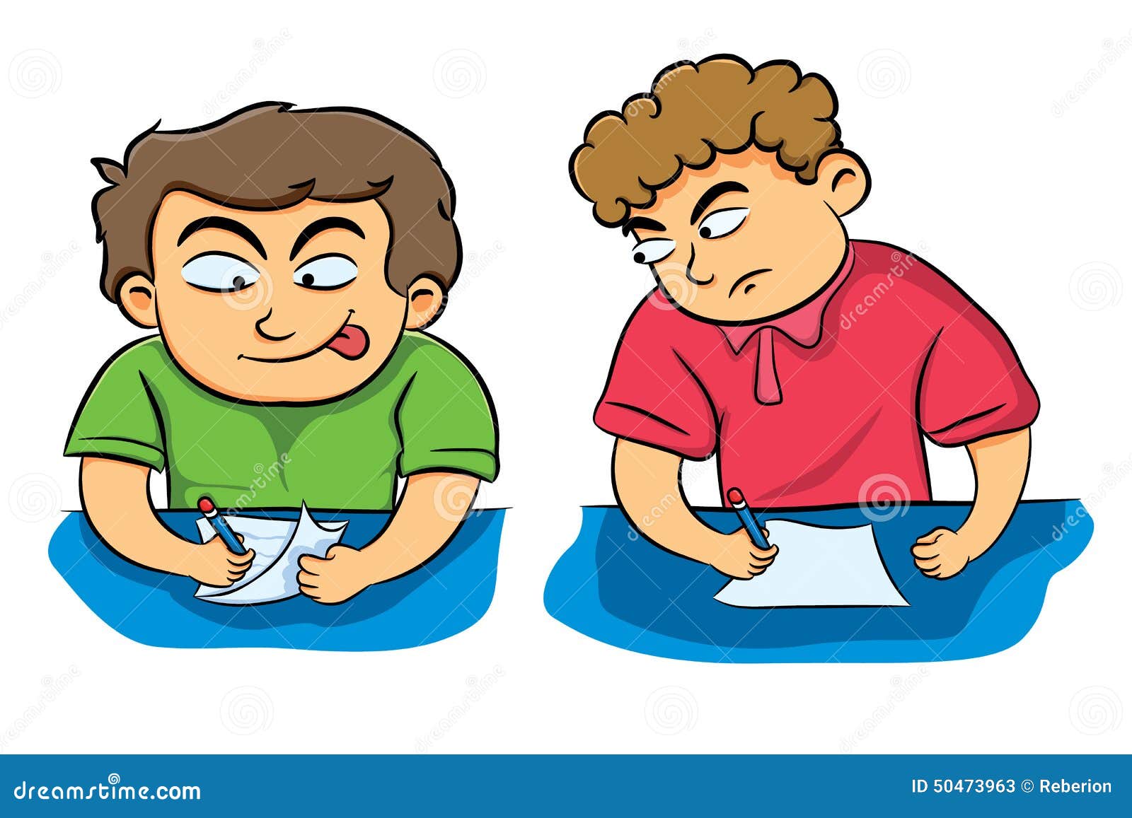 Estudante Cheat um amigo ilustração do vetor. Ilustração de cartoon ...