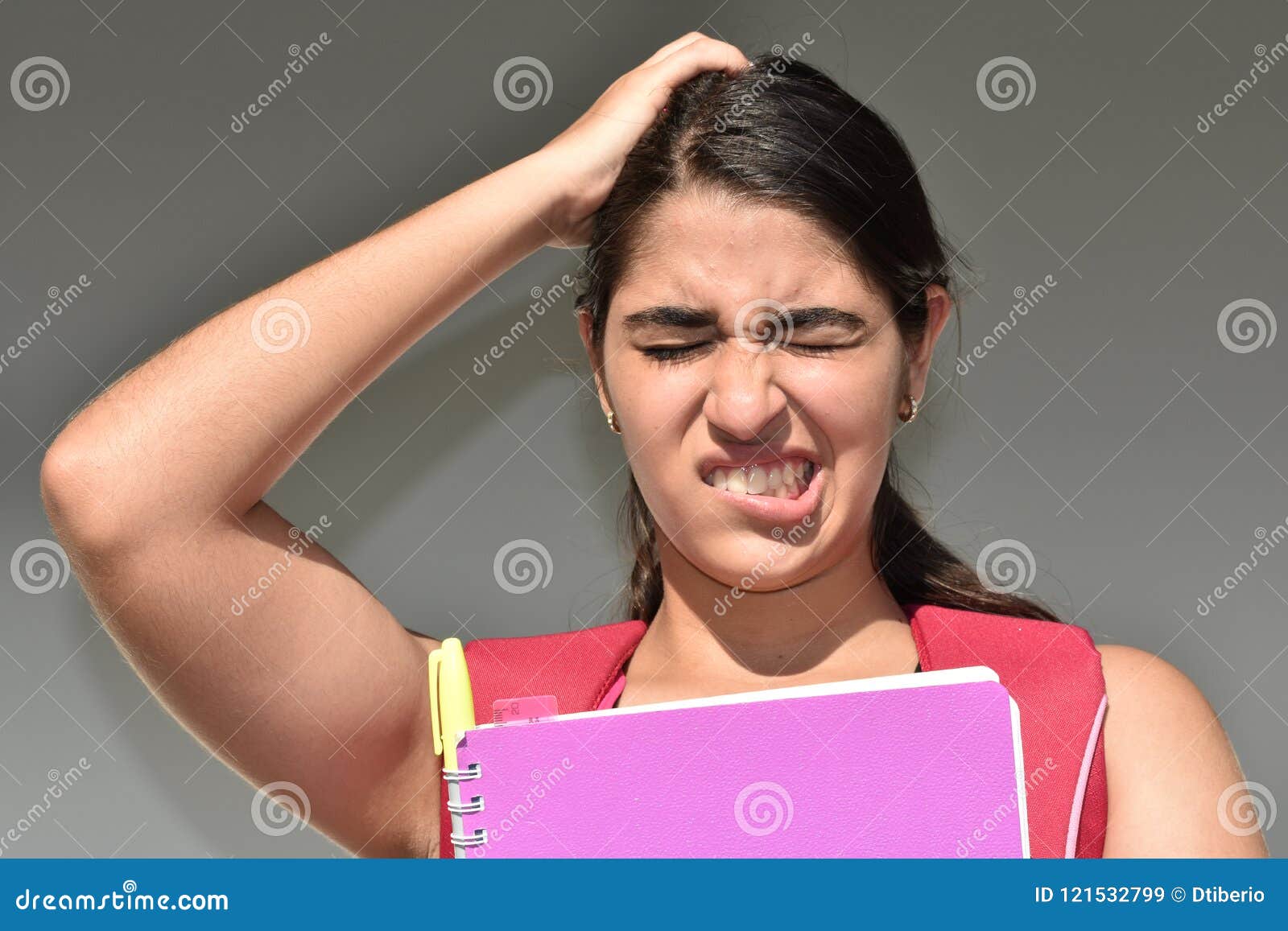 Estudiante Adolescente and Confusion De La Colegiala Imagen de archivo ...