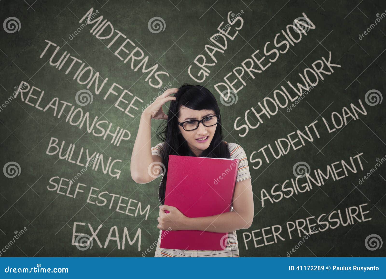 Estudiante Ansioso Que Tiene Muchos Problemas Imagen de archivo ...