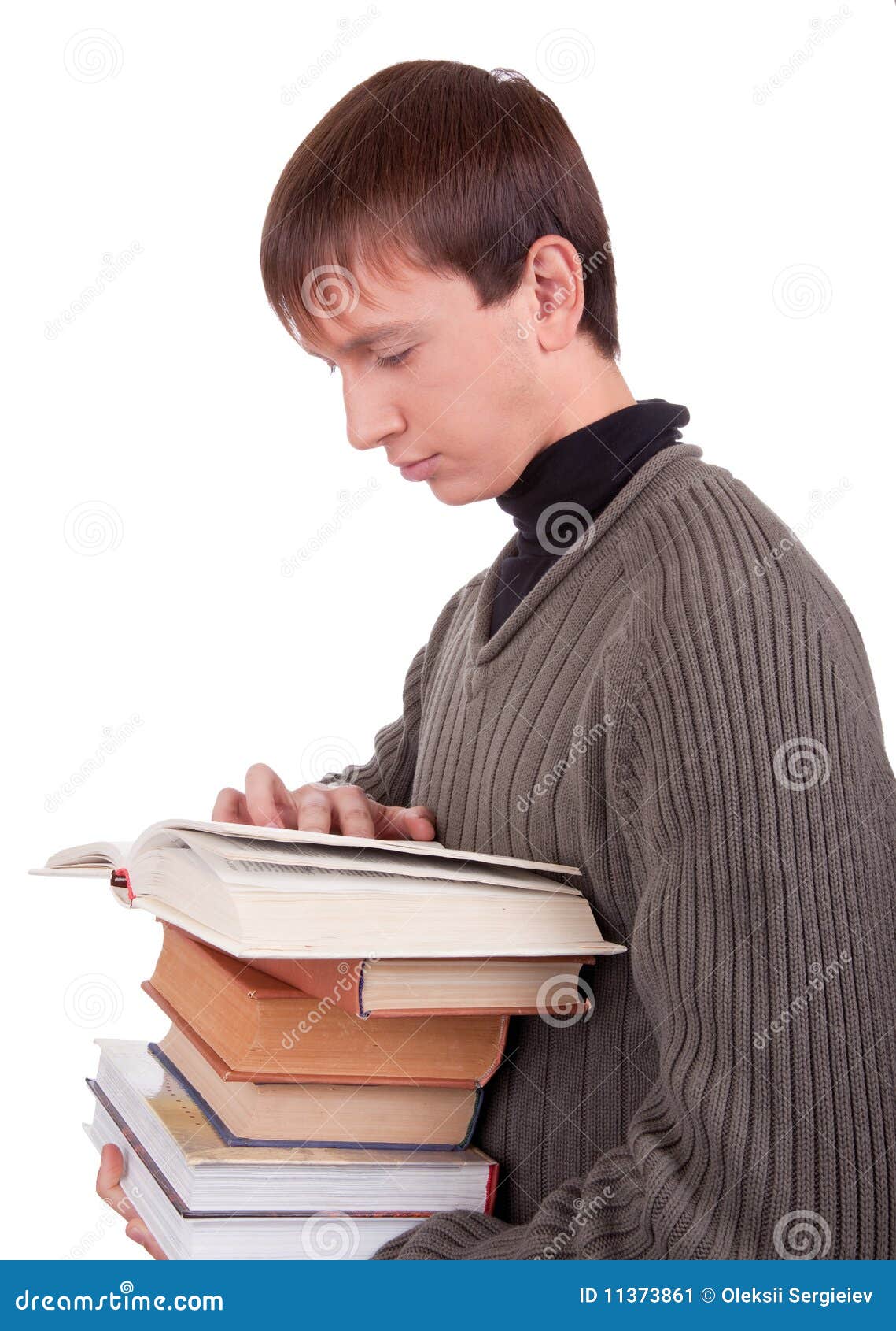 Estudiante con los libros imagen de archivo. Imagen de lectura - 11373861