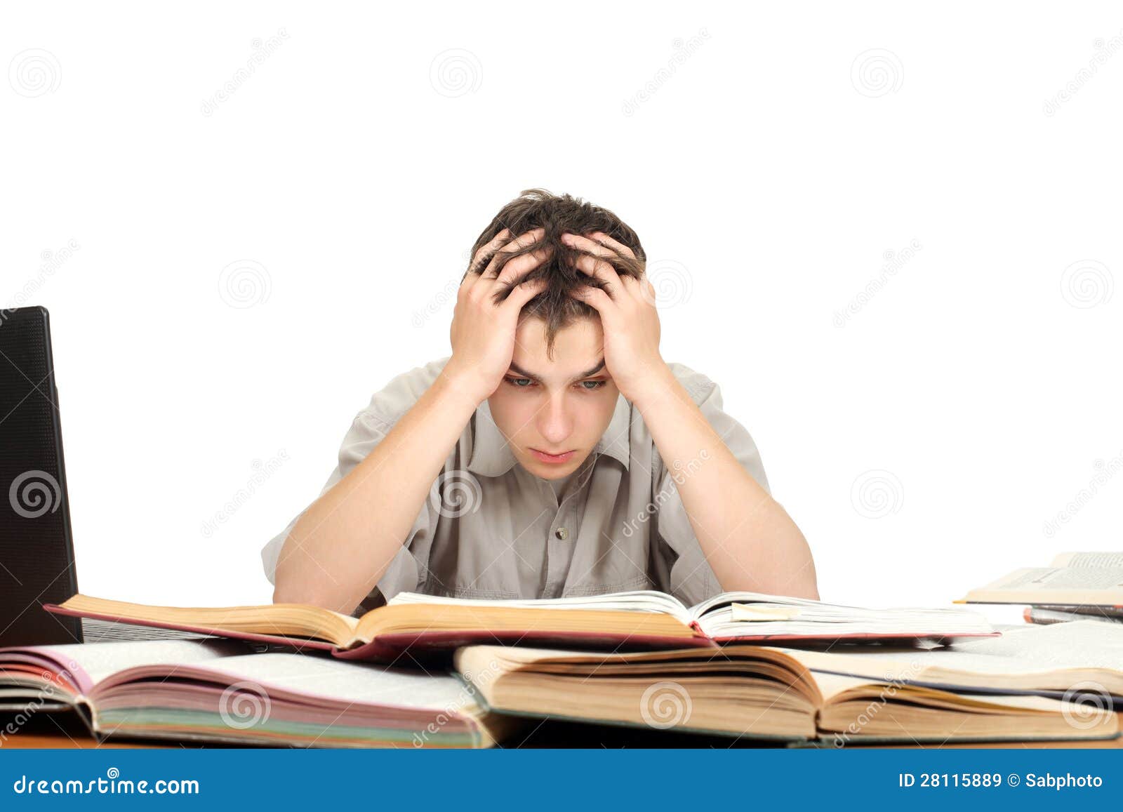 Estudiante preocupado imagen de archivo. Imagen de final - 28115889