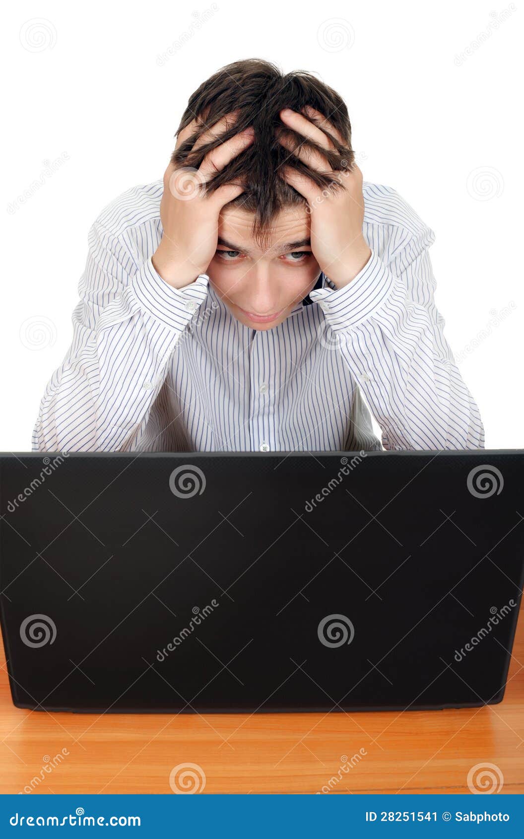 Estudiante preocupado imagen de archivo. Imagen de aislado - 28251541