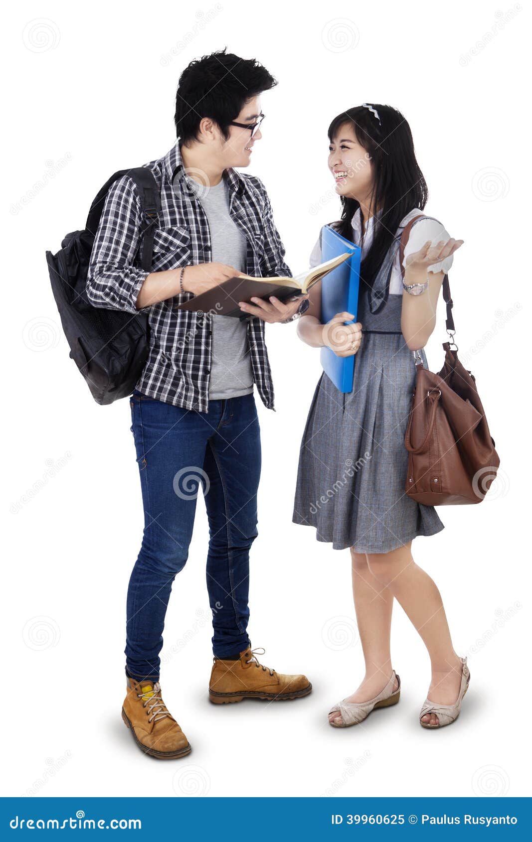 Estudiantes En La Conversación Imagen de archivo - Imagen de aislado ...