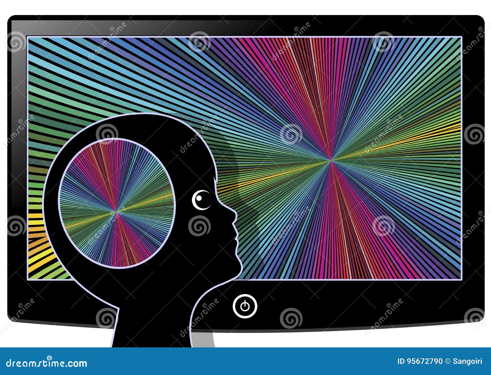 Estímulo Visual Que Inunda El Cerebro Stock de ilustración - Ilustración de childcare, positivo ...