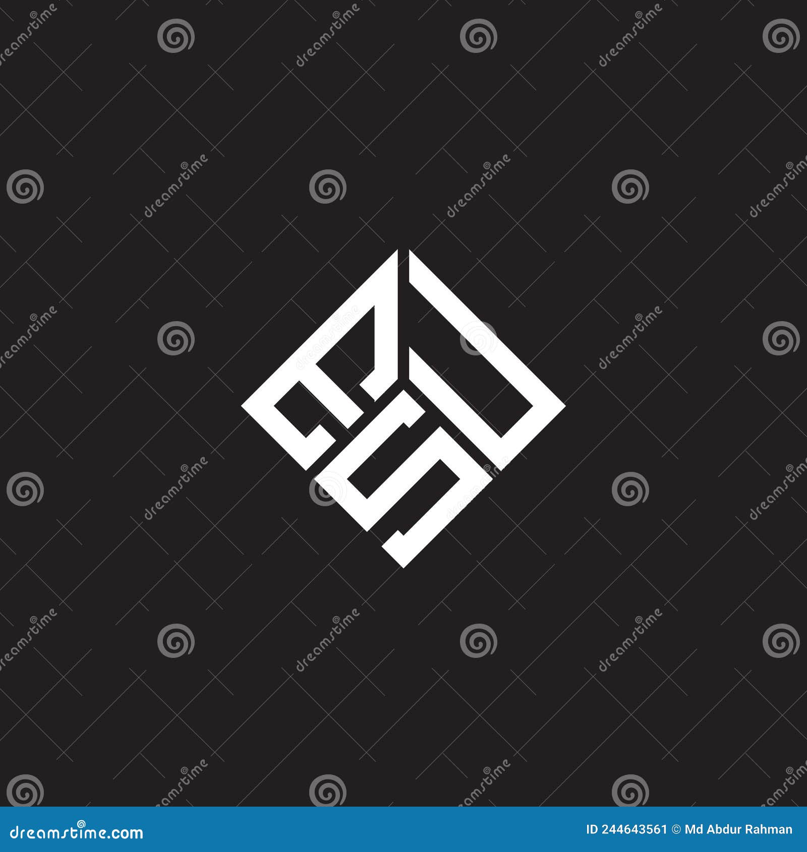 ESU Letter Logo Design On Black Background. ESU Creative Initials ...