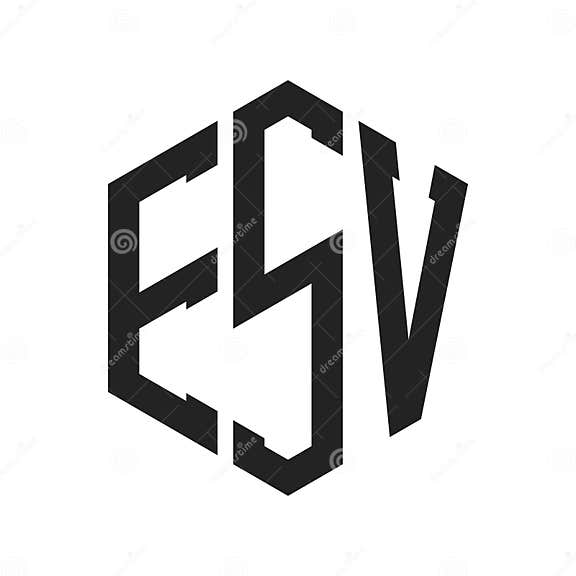 ESV Logo Design. Initial Letter ESV Monogram Logo Using Hexagon Shape ...