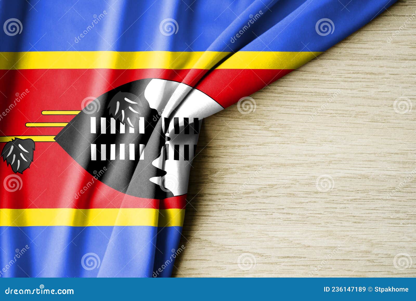 Eswatini Flag. Fabric Pattern Flag Of Eswatini. 3d Illustration. With ...