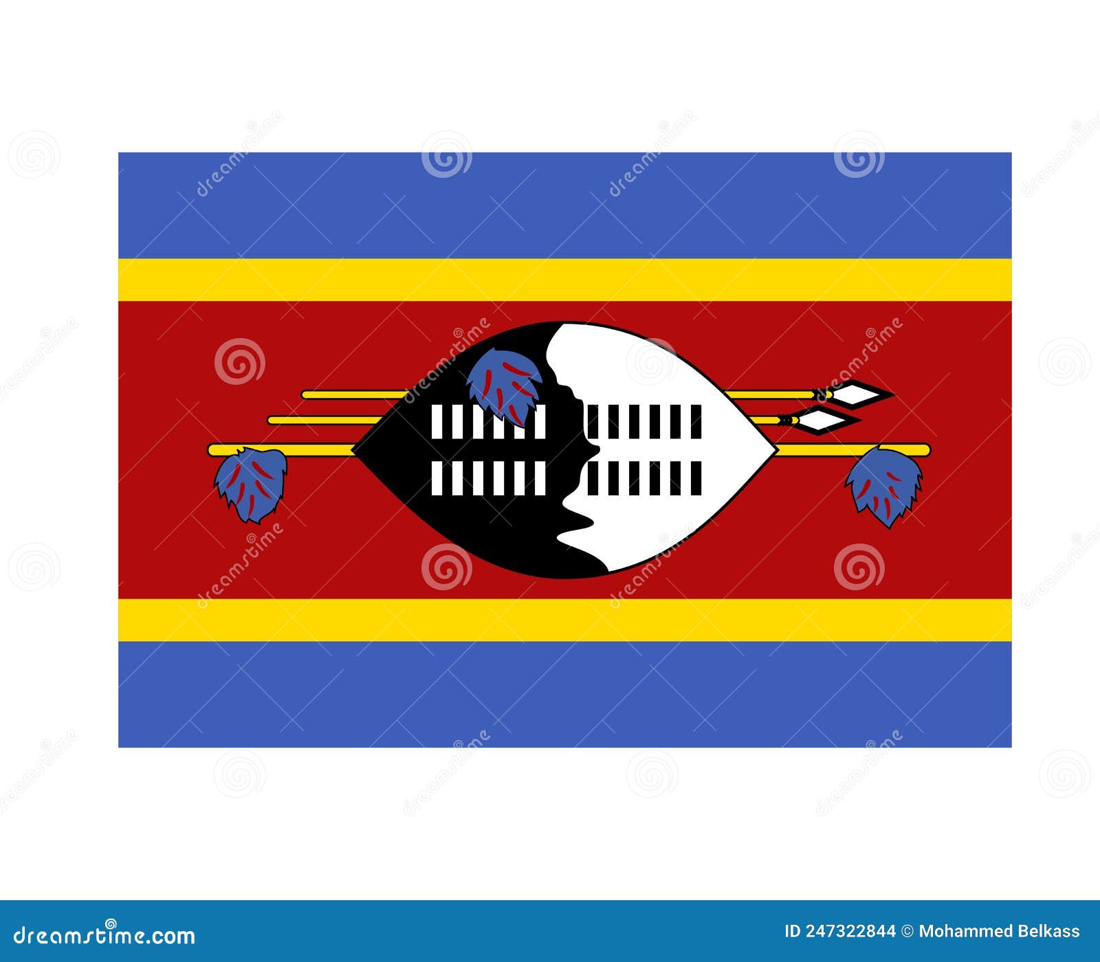 Swaziland Eswatini Flag National Africa Emblem Symbol Stock ...