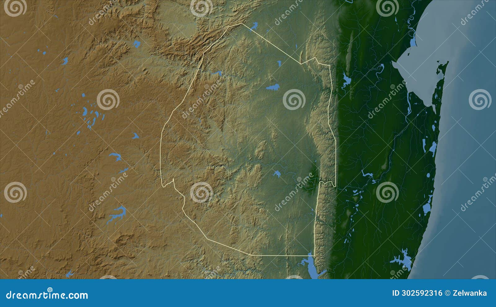 Eswatini Outlined. Physical Stock Illustration - Illustration of contour, division: 302592316