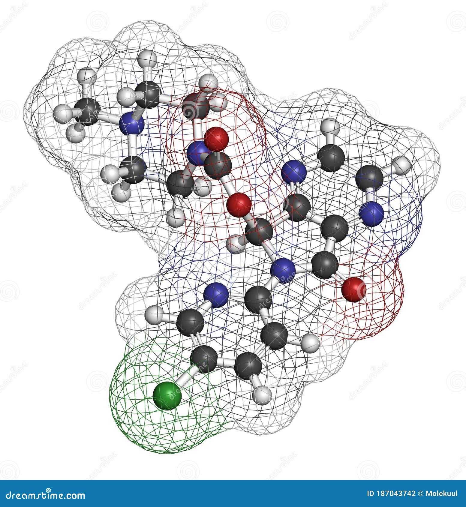 Eszopiclone Hypnotic Drug Molecule (sleeping Pill). Atoms are ...