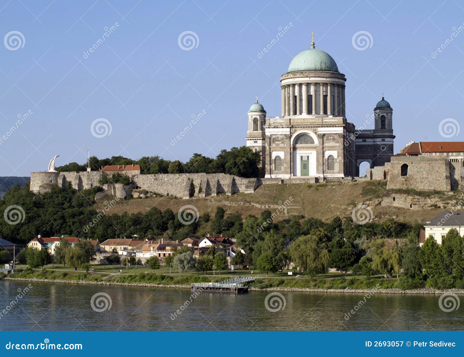 Esztergom Basilica And Maria Valeria Bridge, Hungary Royalty-Free Stock ...