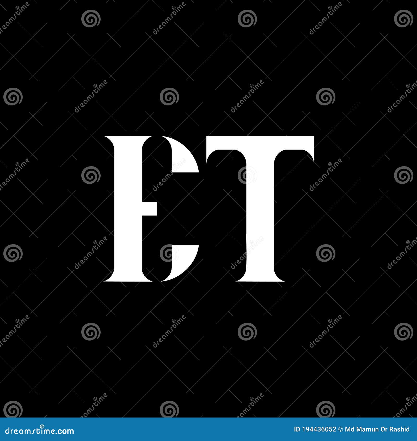 ET E T Letter Logo Design. Initial Letter ET Uppercase Monogram Logo ...