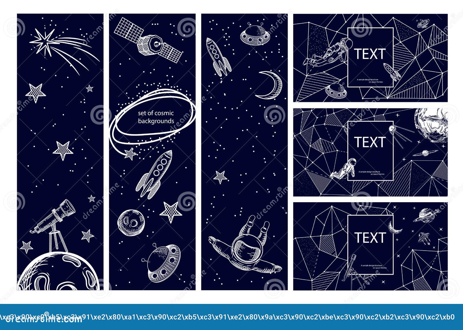 Et of Horizontal and Vertical Banners. Backgrounds for Covers, Flyers ...