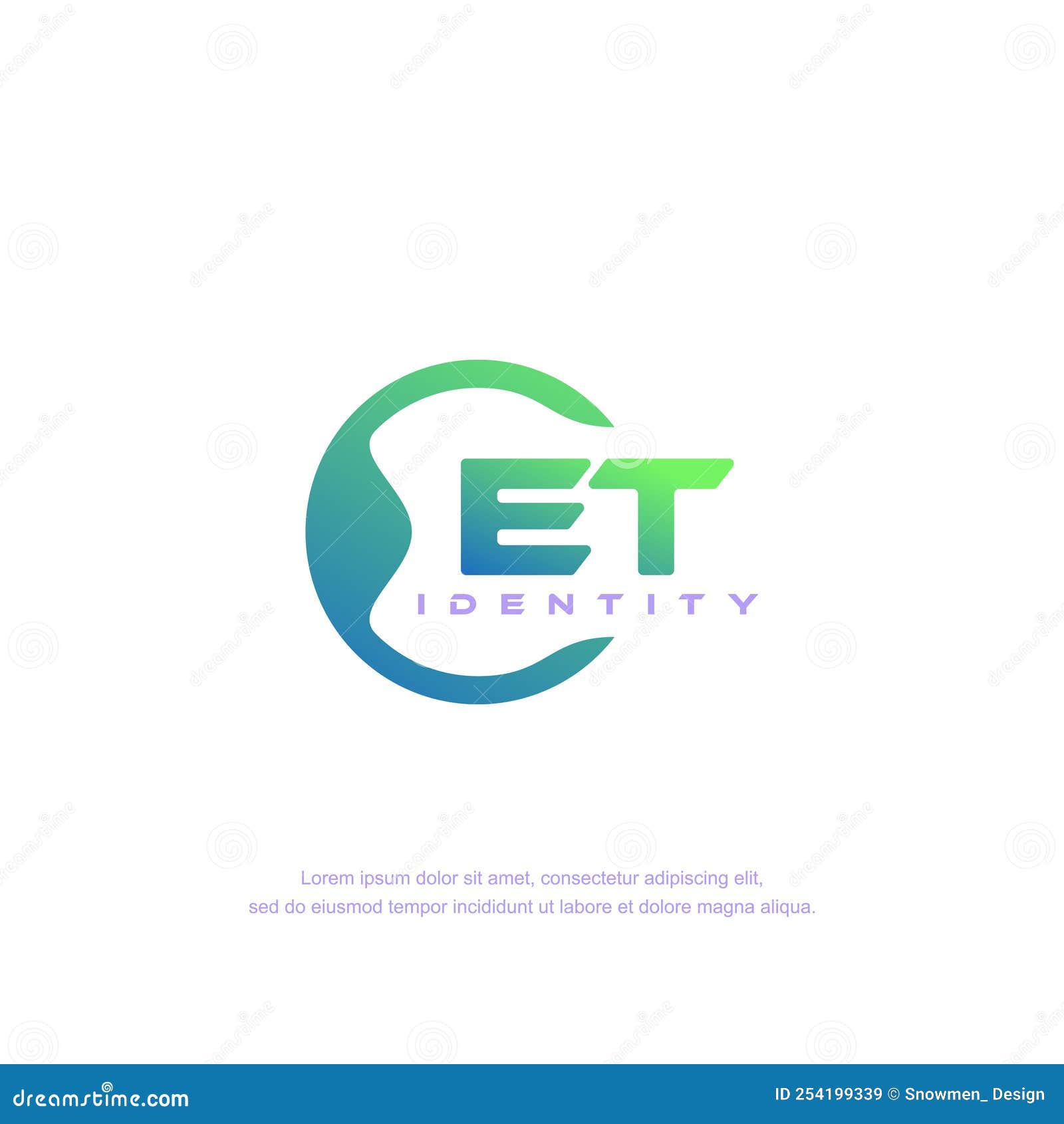 ET Initial Letter Circular Line Logo Template Vector with Gradient ...