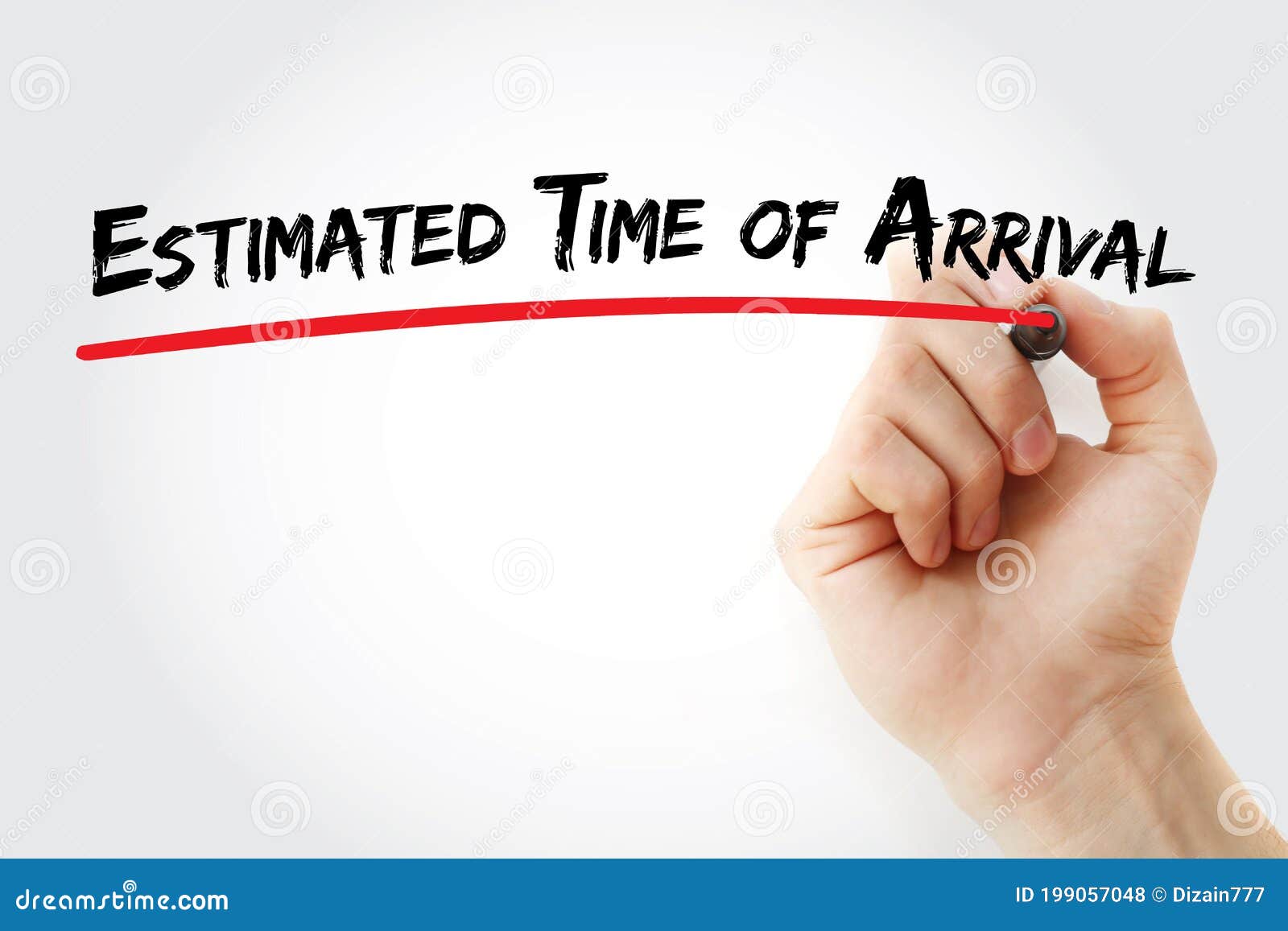 ETA - Estimated Time of Arrival Acronym, Business Concept Text Stock ...