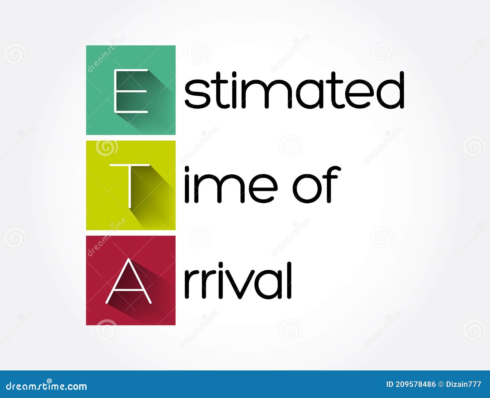 ETA - Estimated Time of Arrival Acronym, Business Concept Background ...