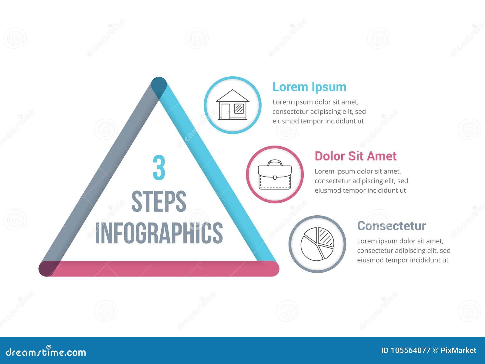 3 etapas Infographics ilustração do vetor. Ilustração de elementos ...