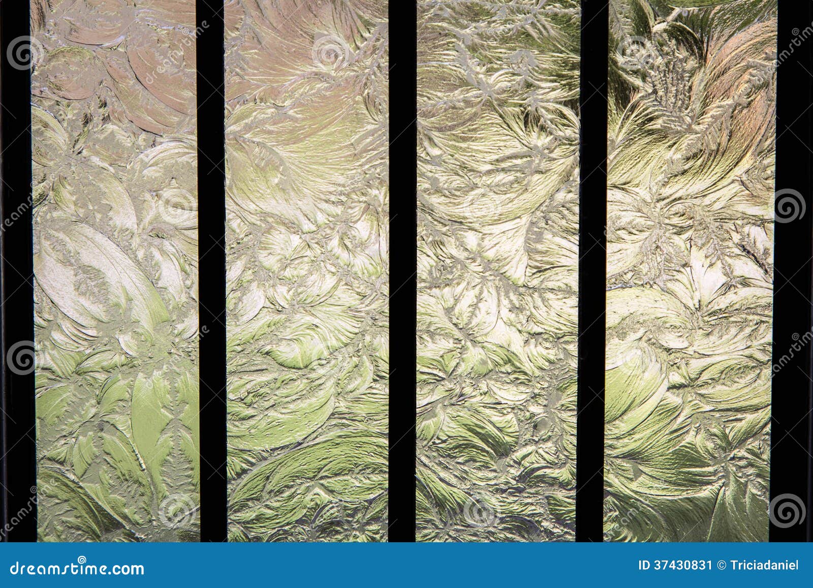 Etched Glass Window Backlit With Bright Yellow And Pink Color Shinning ...