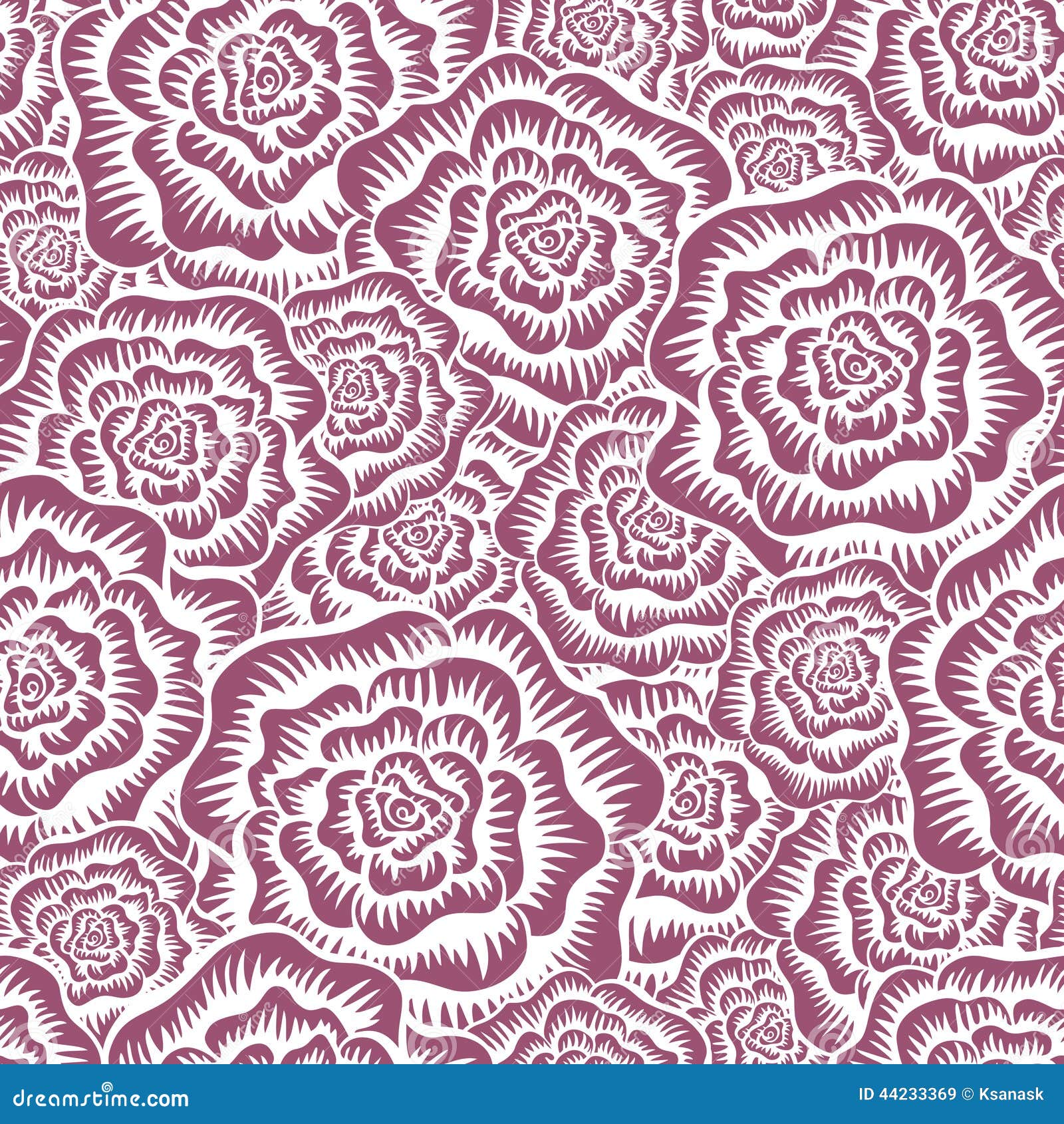 Etched Roses Seamless Pattern Stock Vector - Illustration of ...