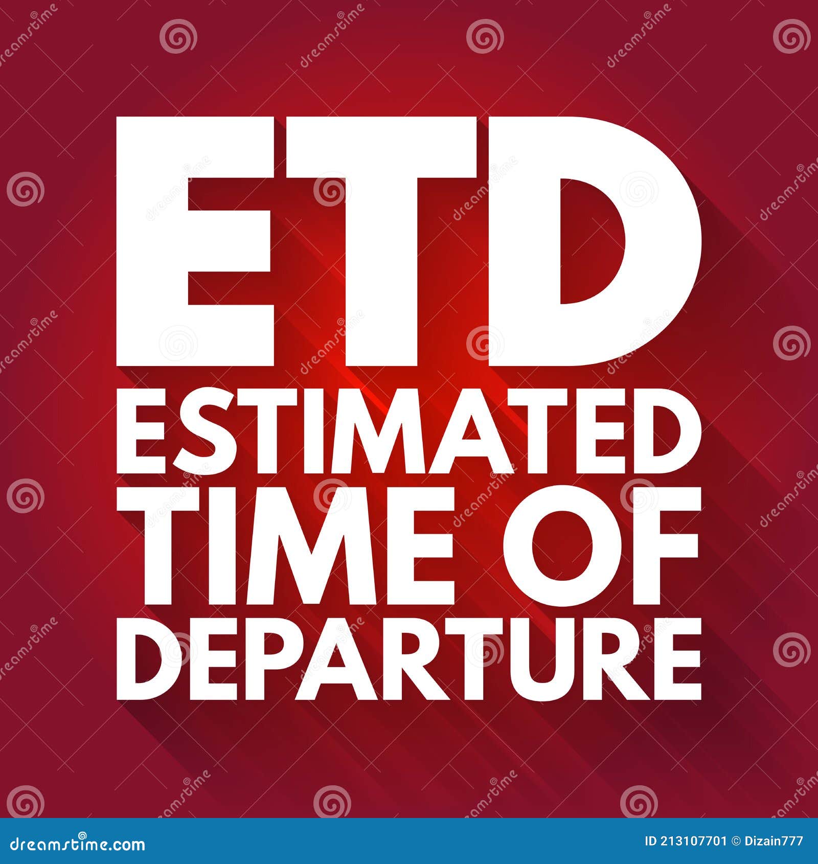 ETD - Estimated Time of Departure Acronym, Concept Background Stock ...