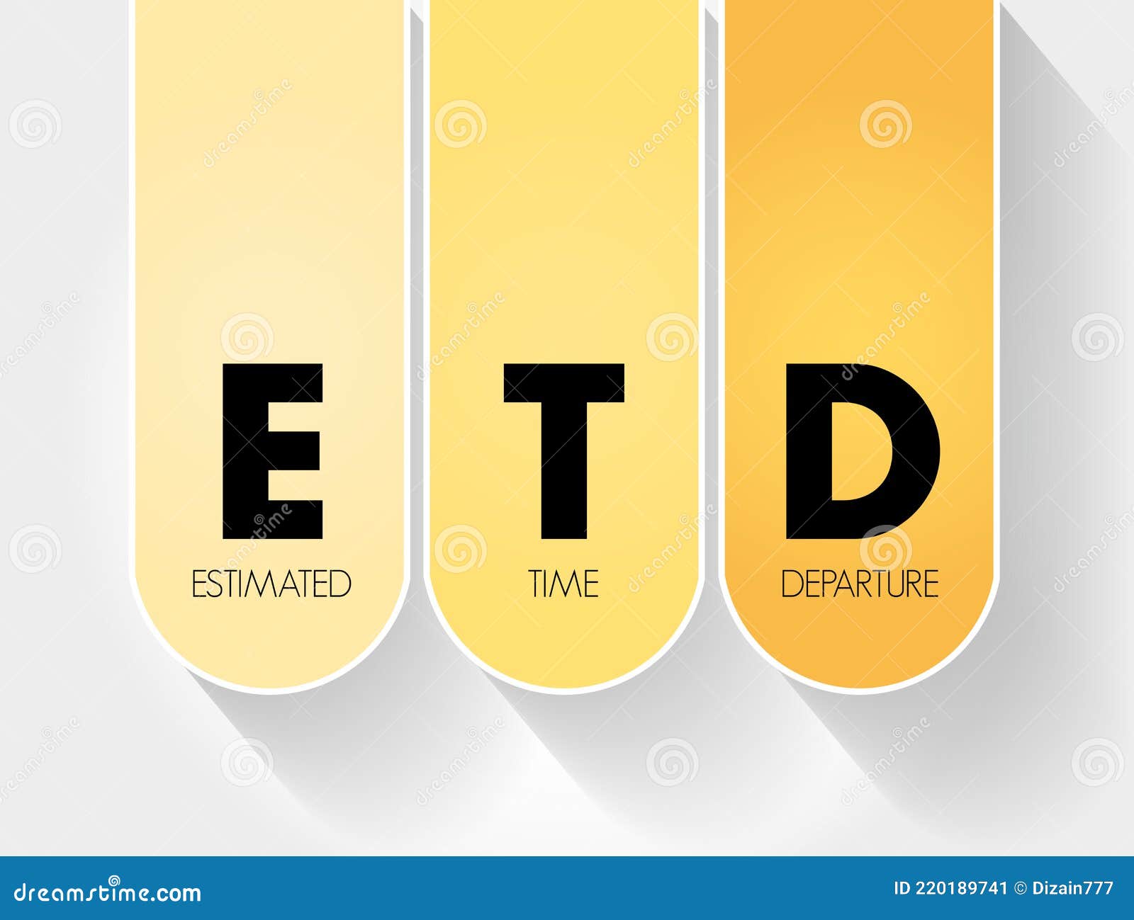 ETD - Estimated Time of Departure Acronym, Concept Background Stock ...