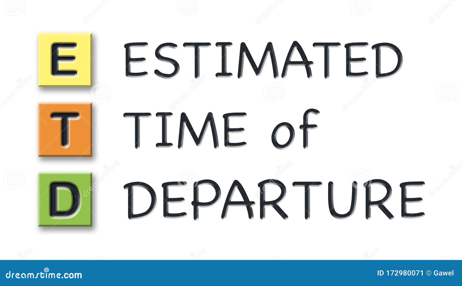 ETD Initials in Colored 3d Cubes with Meaning Stock Illustration ...