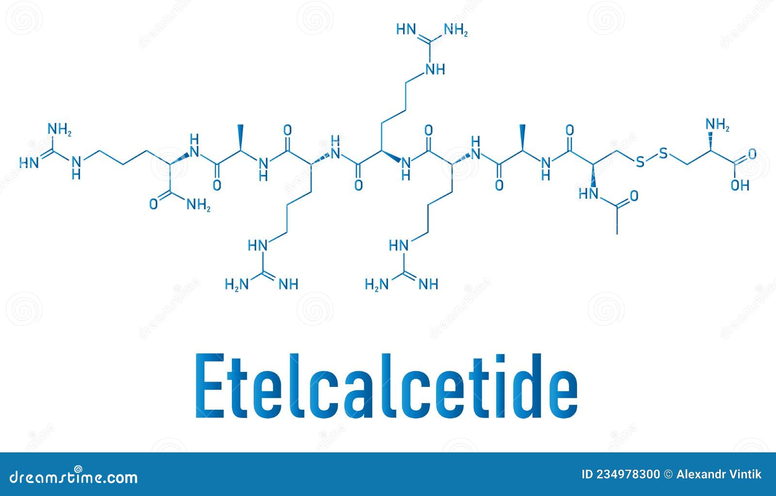 Etelcalcetide Drug Molecule. Skeletal Formula Stock Vector ...
