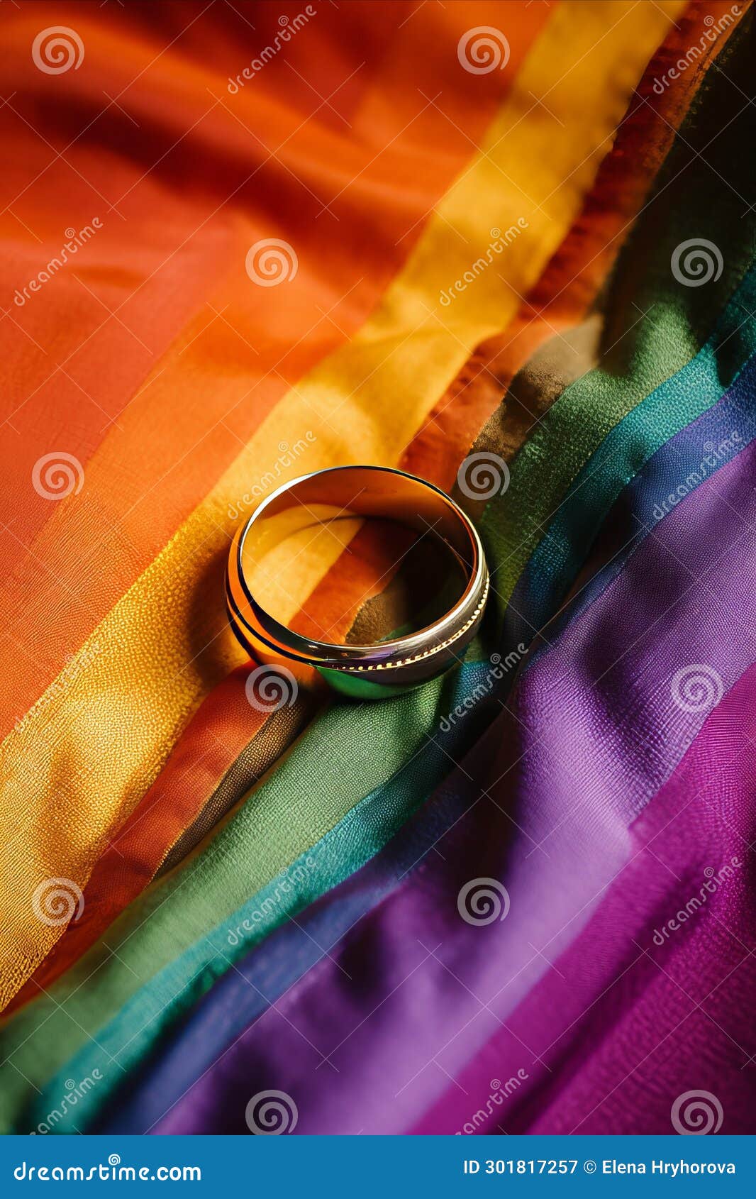 Eternal Commitment: Ring Resting on Pride Colors Stock Illustration ...