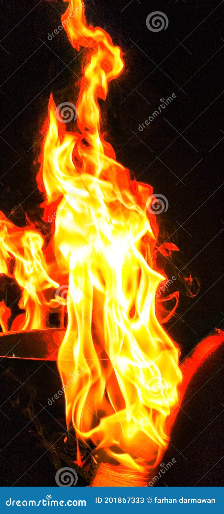 Eternal Fire. The Flames Are Reflected In The Granite. Royalty-Free ...