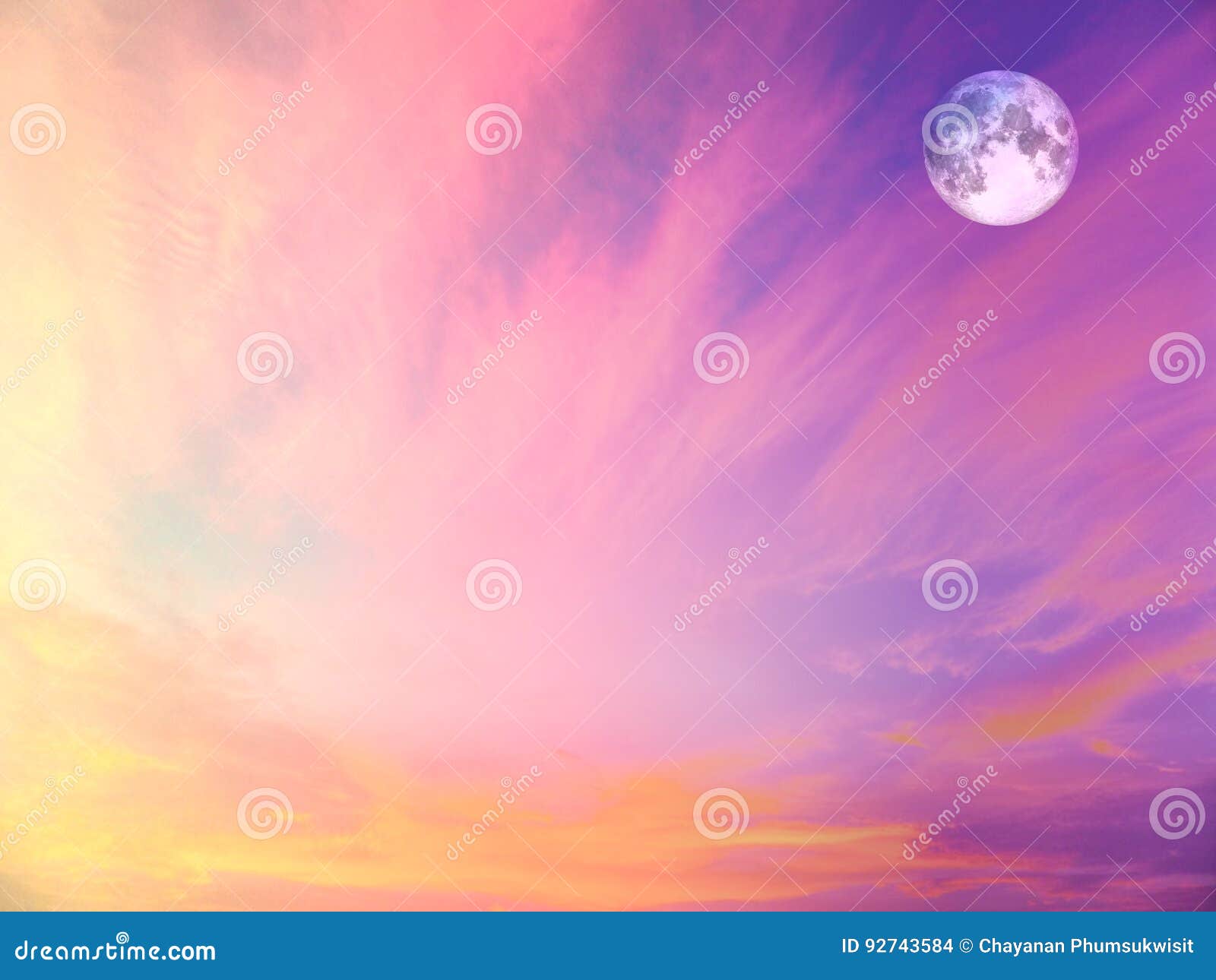Eternal Flame,full Moon on the Sky and Blur Cloud Stock Photo - Image ...
