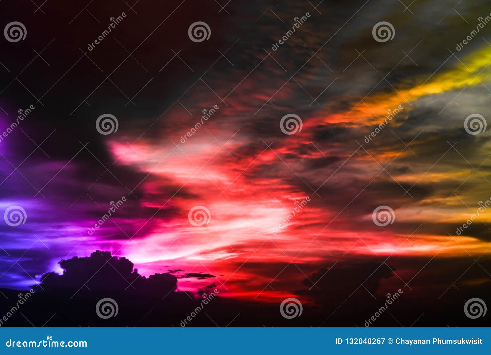 Eternal Flame Rainbow Cloud and Evening Sky and Ray Light of Sun Stock ...