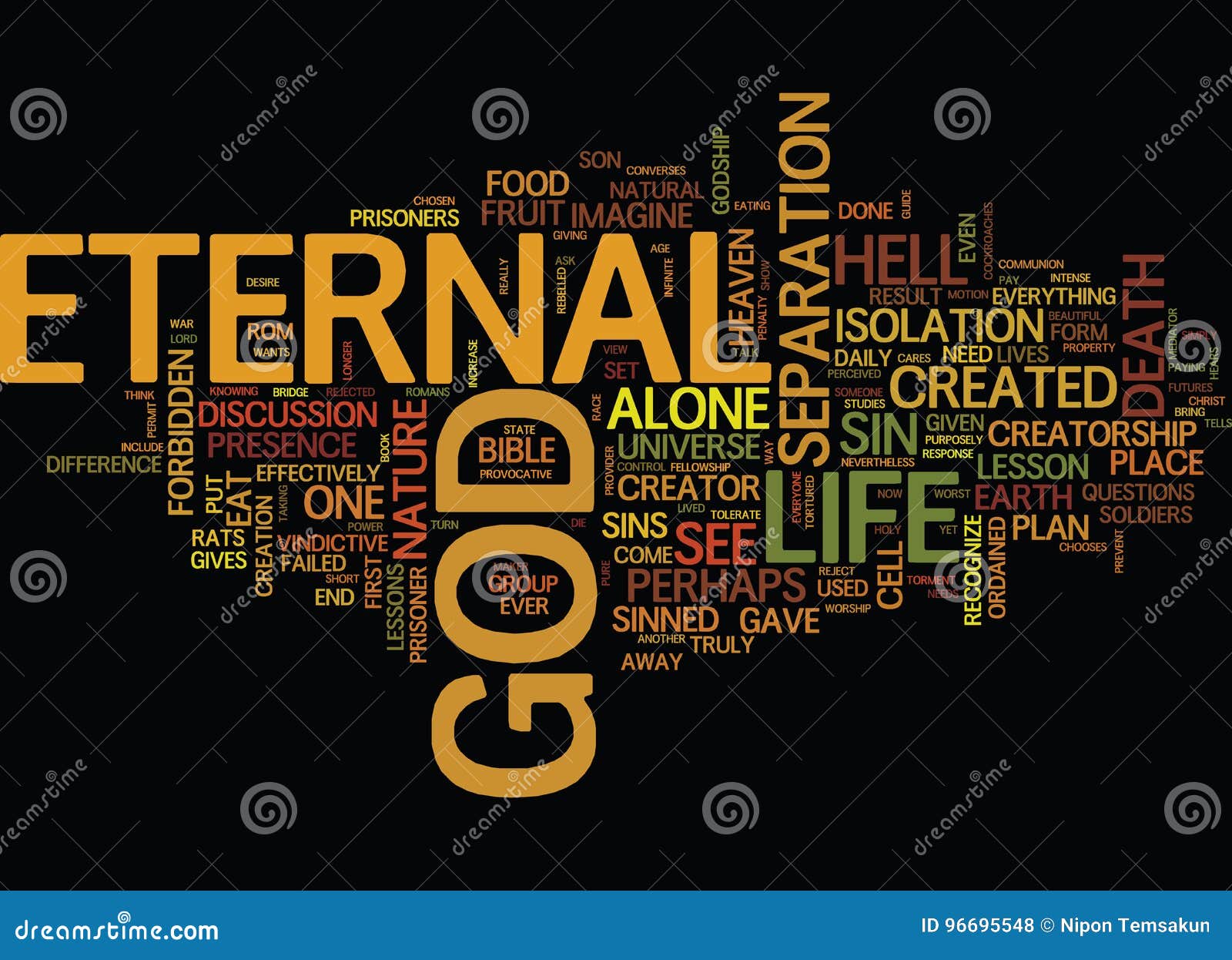 Eternal Life Series Lesson Text Background Word Cloud Concept Stock ...