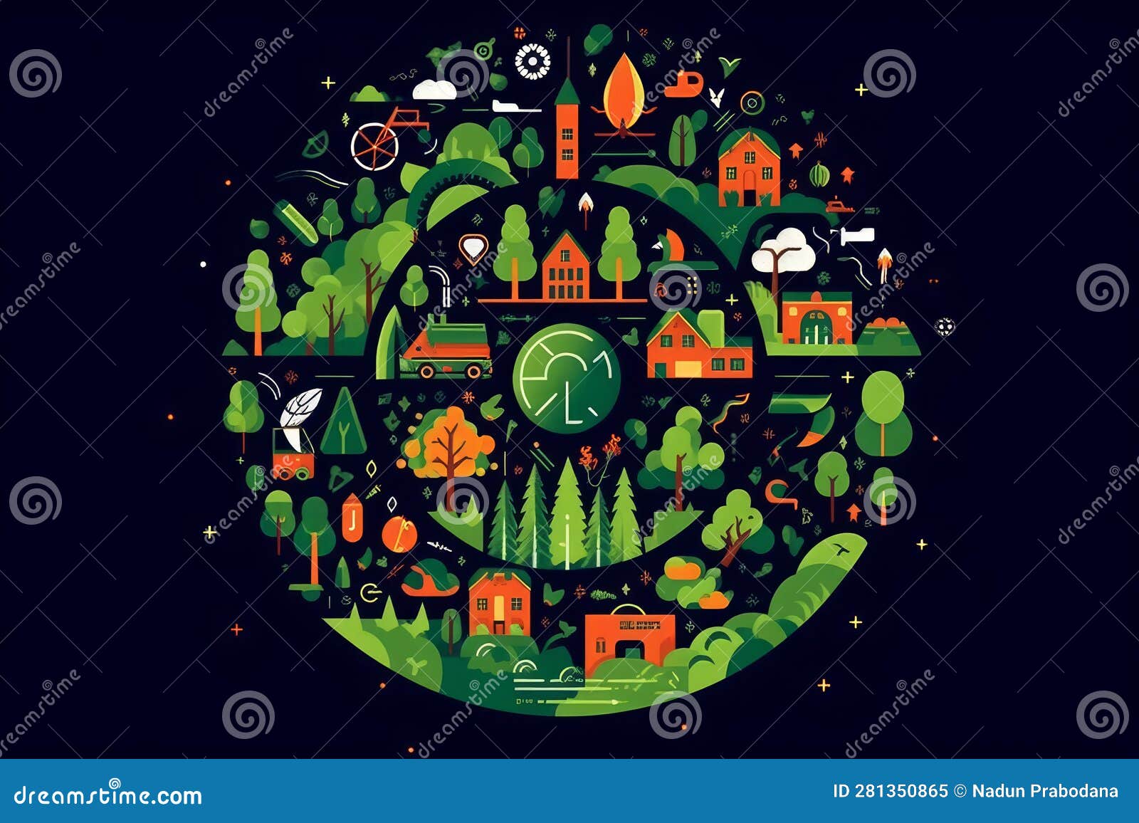 Sustainable Eternity: Leafy Infinity Symbol Representing Endless Green ...