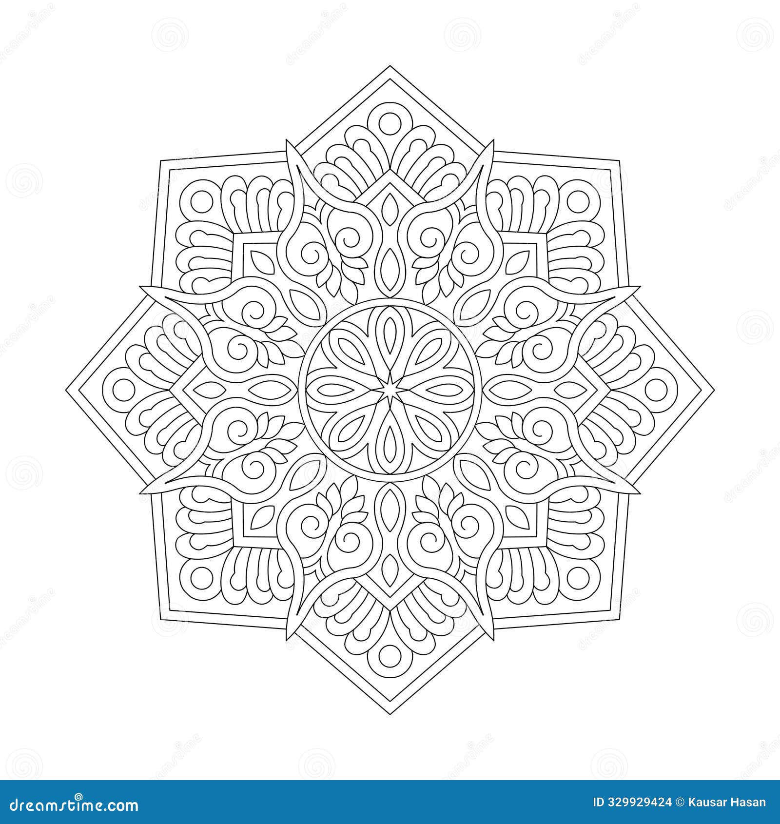 Eternal Loop Common Design Coloring Book Mandala Design Stock Vector ...