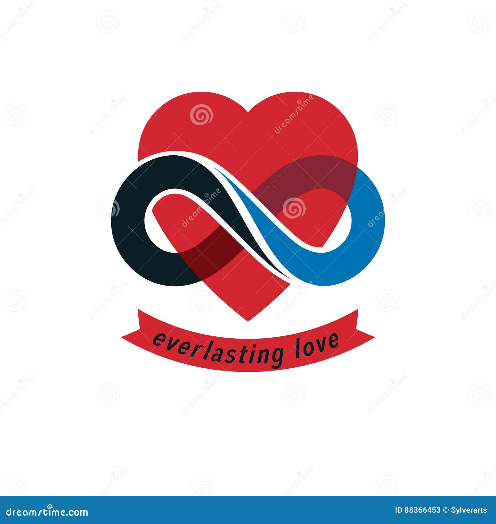 Eternal Love Conceptual Sign, Vector Symbol Created with Infinity Loop ...