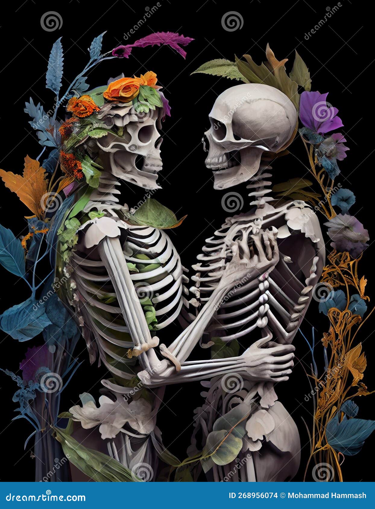 Eternal Love: a Hyper-Realistic Biomechanical Skeleton Embrace, Made ...