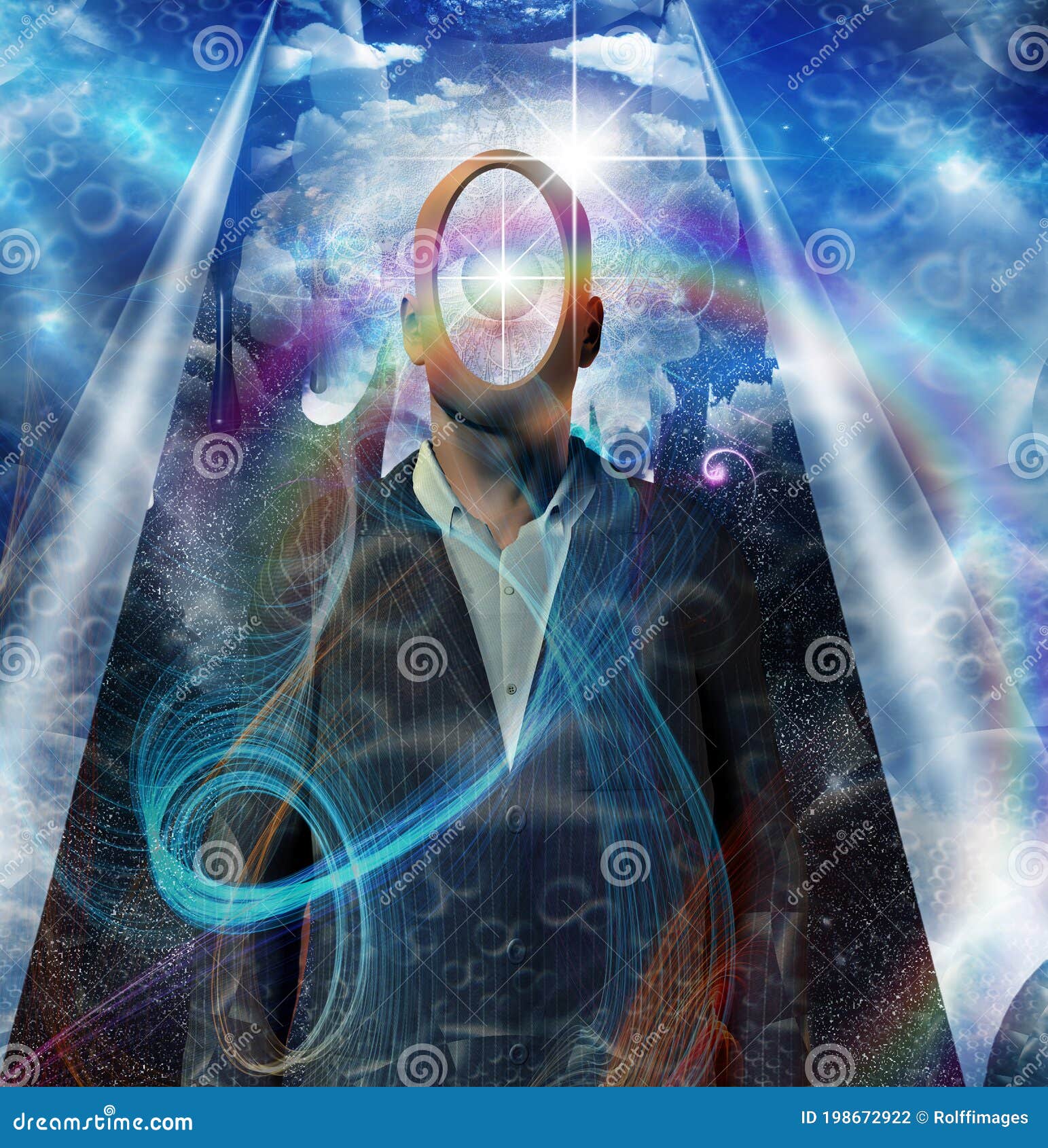 Eternal Man. Surreal art stock illustration. Illustration of melting ...