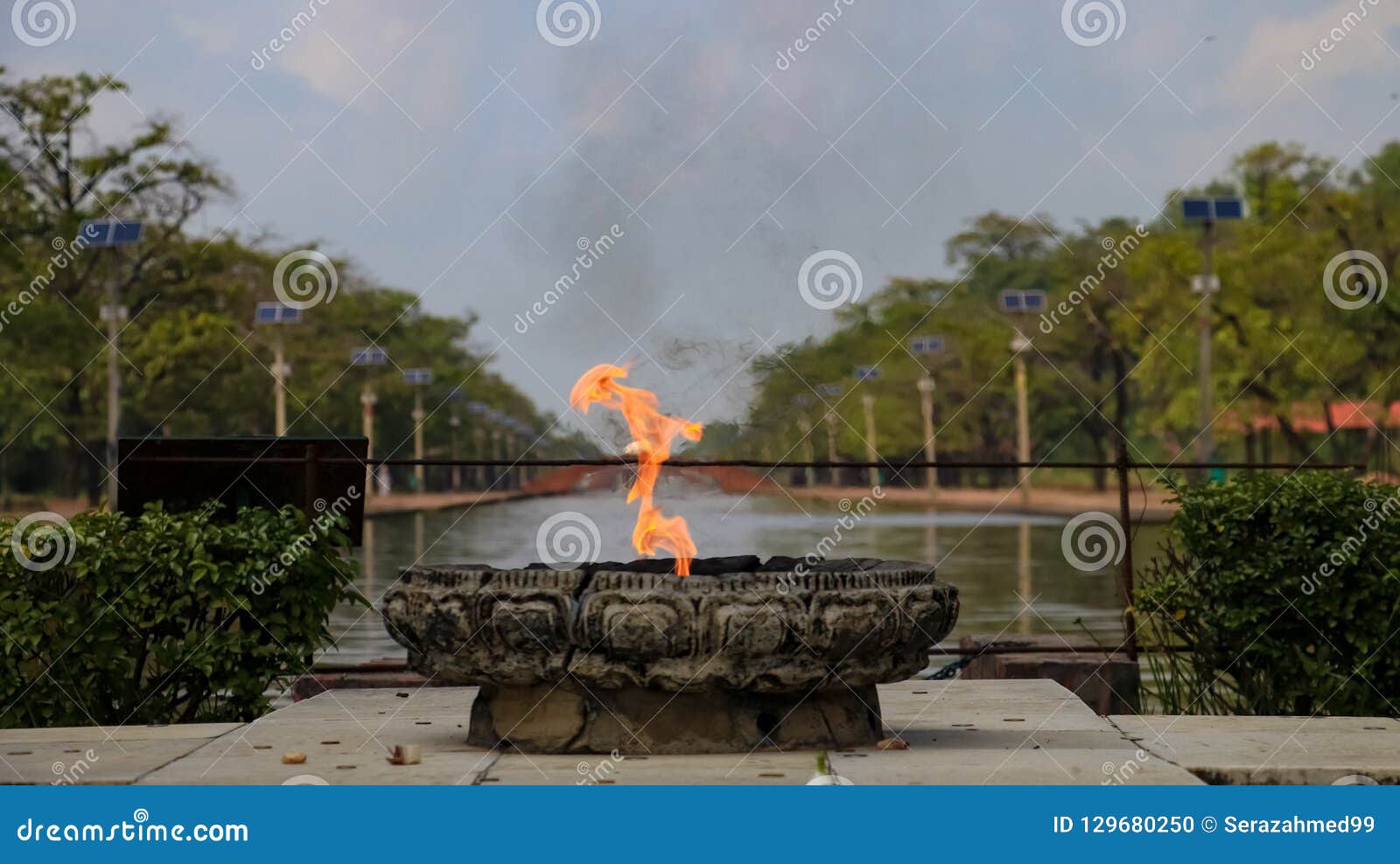 Eternal Peace Flame in Lumbini, Nepal. Stock Photo - Image of eternal ...