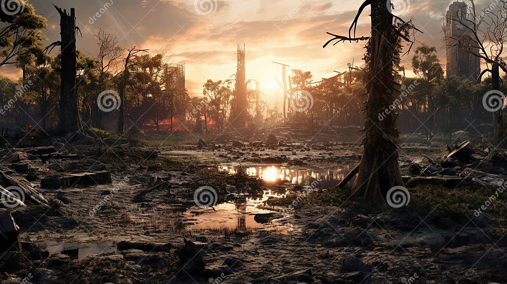 Eternal Remnants of Civilization Stock Illustration - Illustration of ...