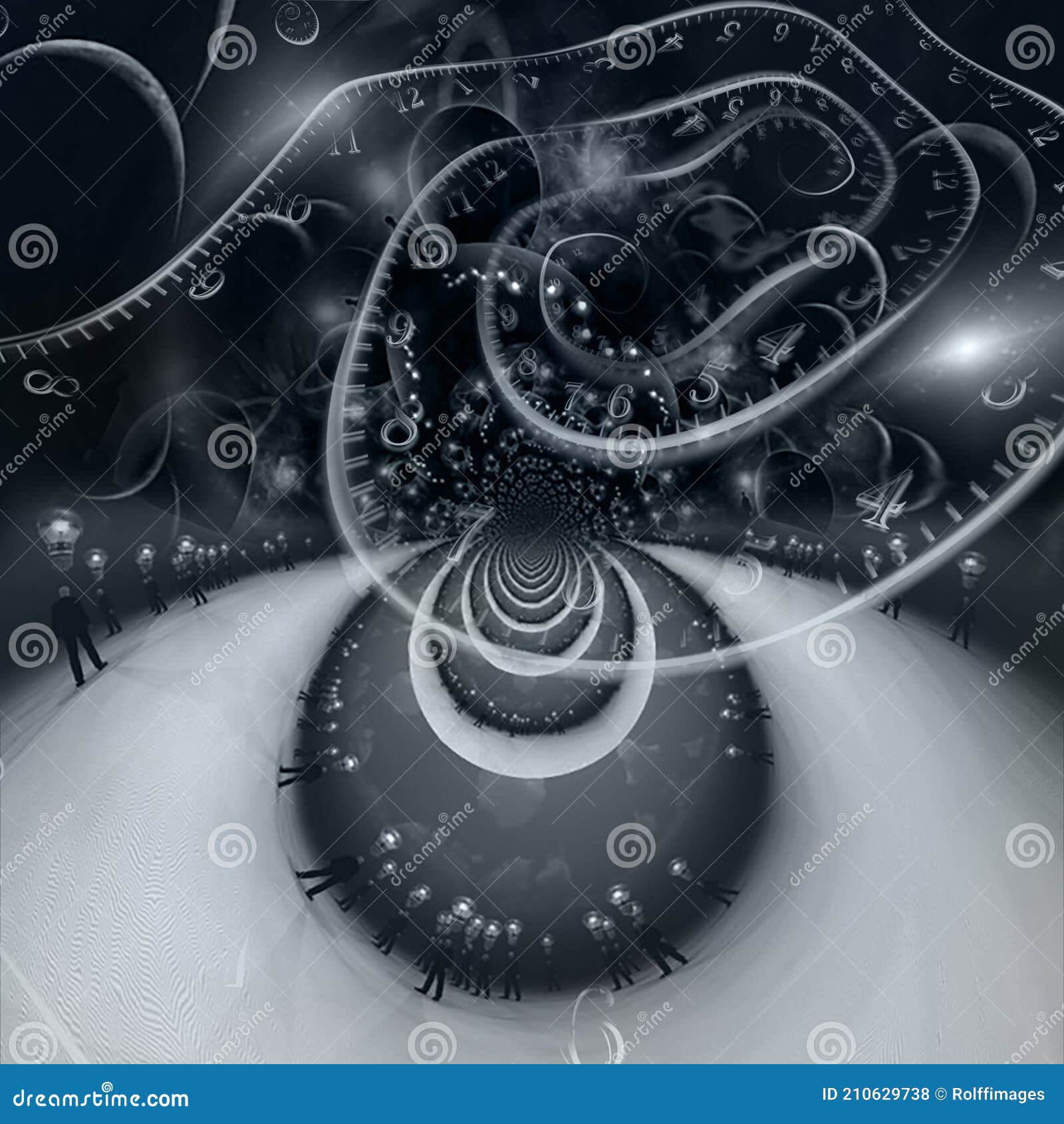 Eternal Spaces. Surreal Composition with Time Spirals Stock ...