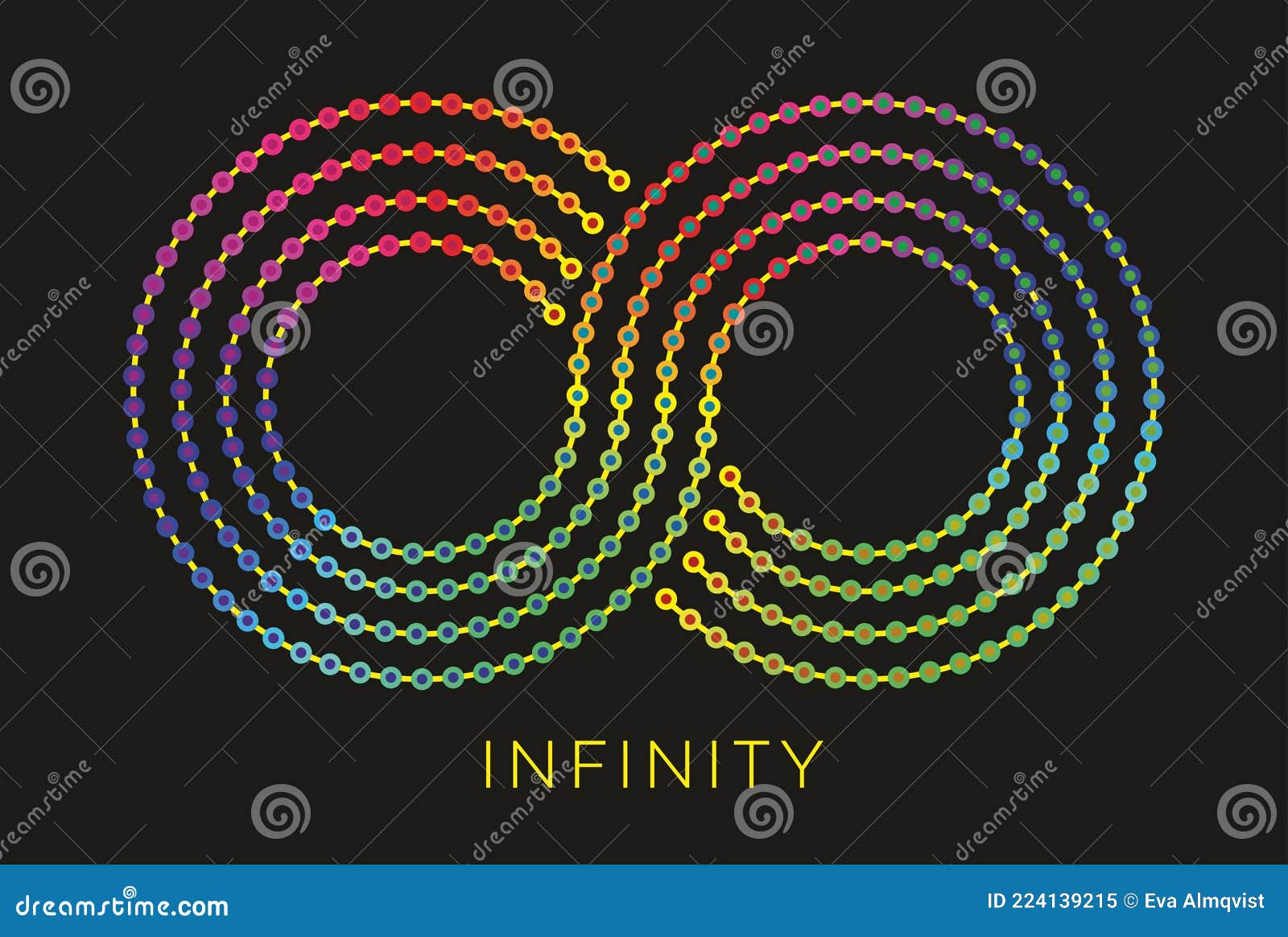 Eternity Infinity Symbol With Colorful Dotted Line Vector Illustration Stock Vector