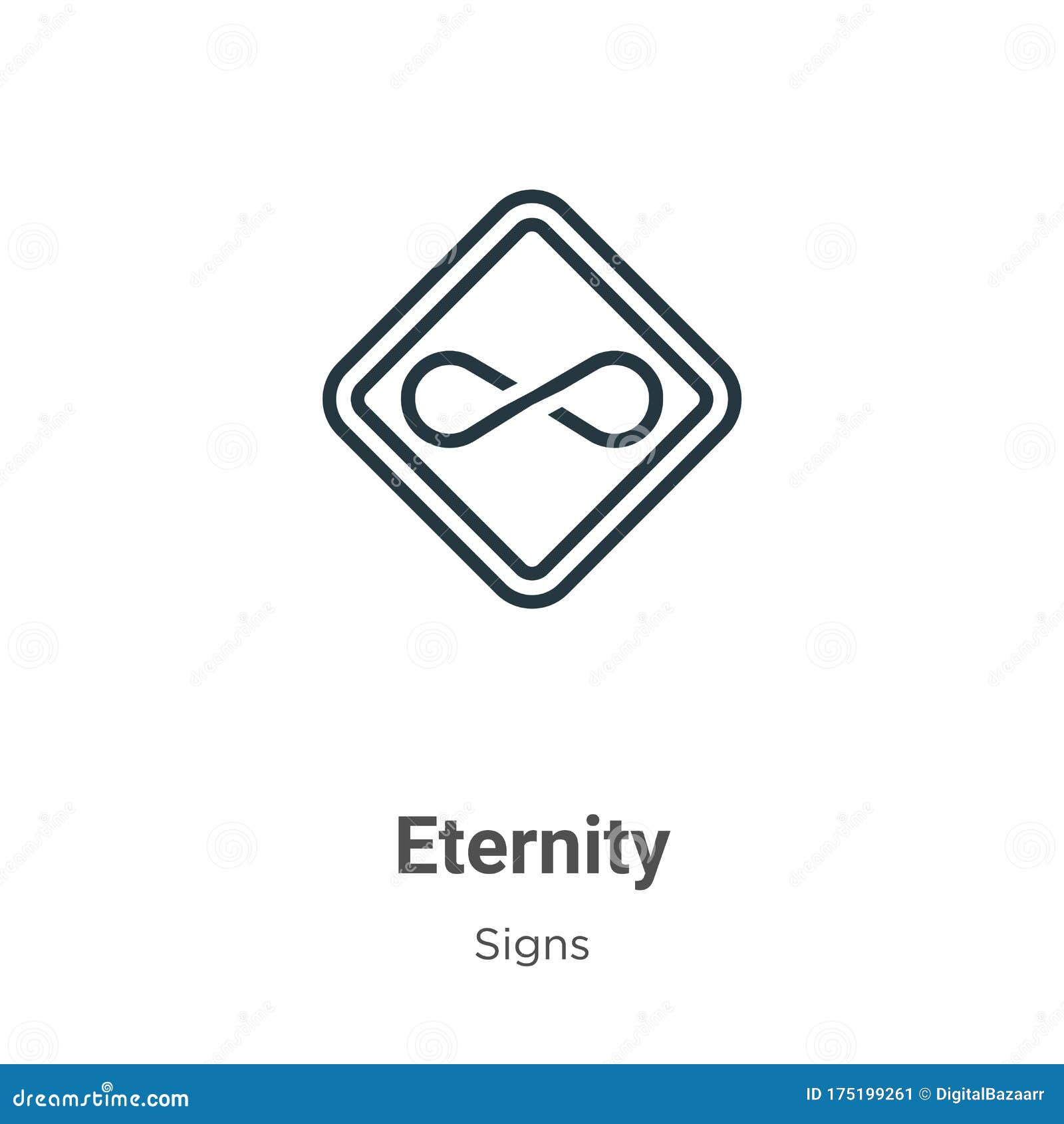 Eternity Outline Vector Icon. Thin Line Black Eternity Icon, Flat ...