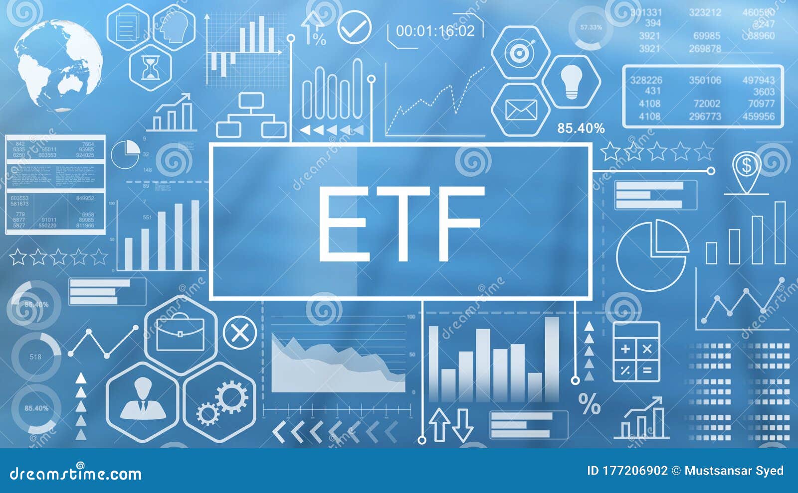 ETF, Animated Typography stock illustration. Illustration of business ...
