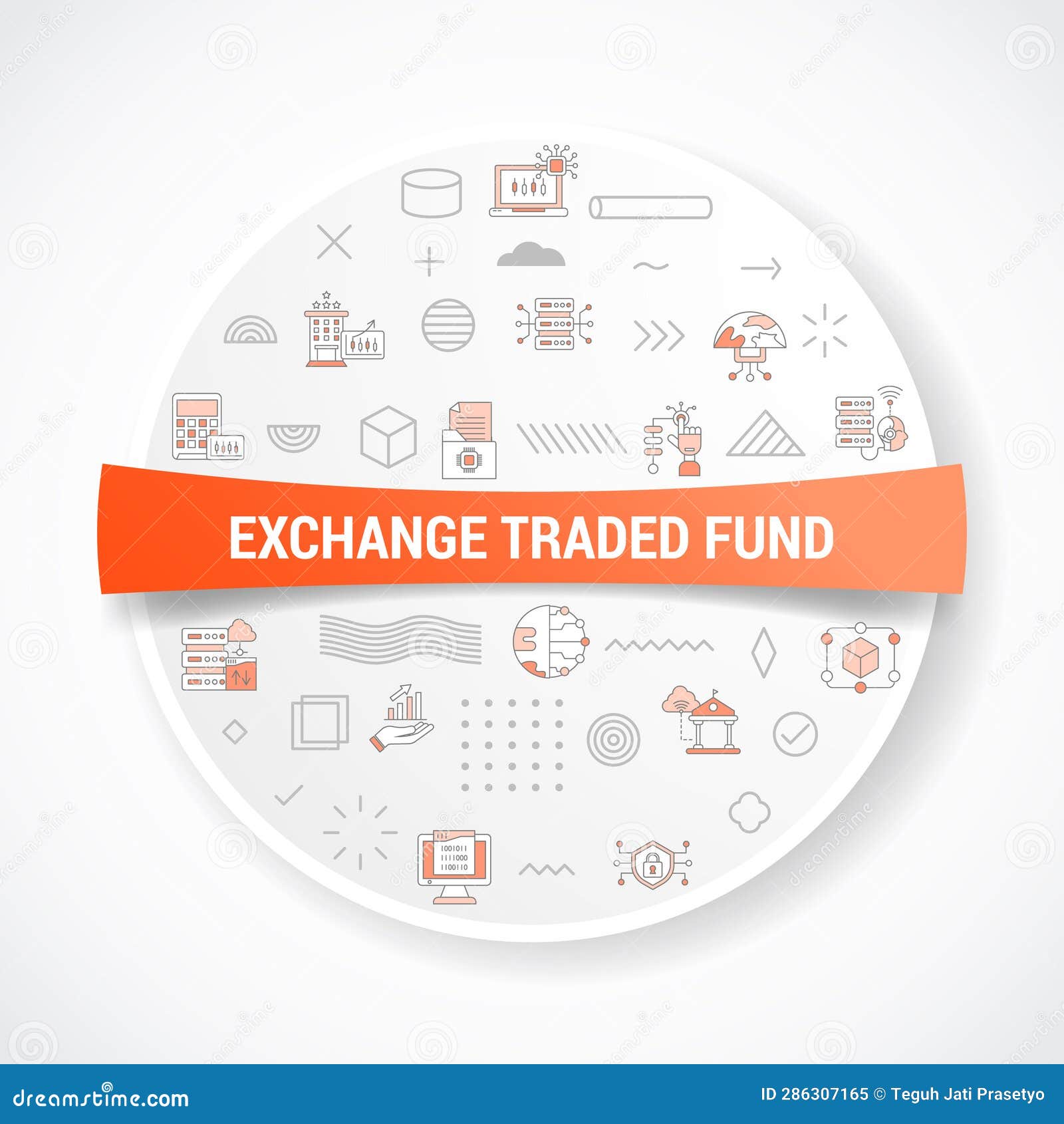 Etf Exchange Traded Fund Concept with Icon Concept with Round or Circle ...
