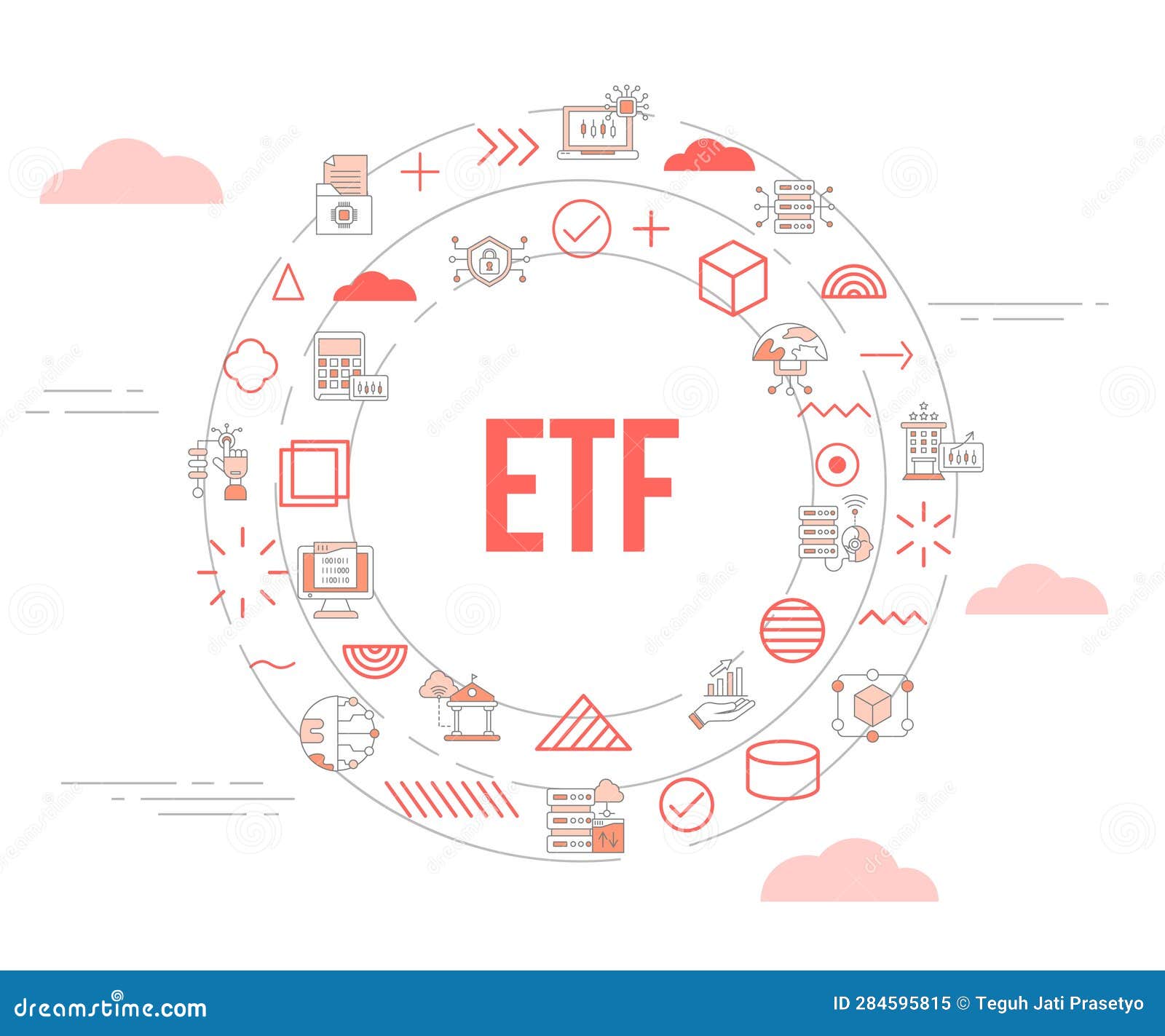 Etf Exchange Traded Fund Concept with Icon Set Template Banner and ...