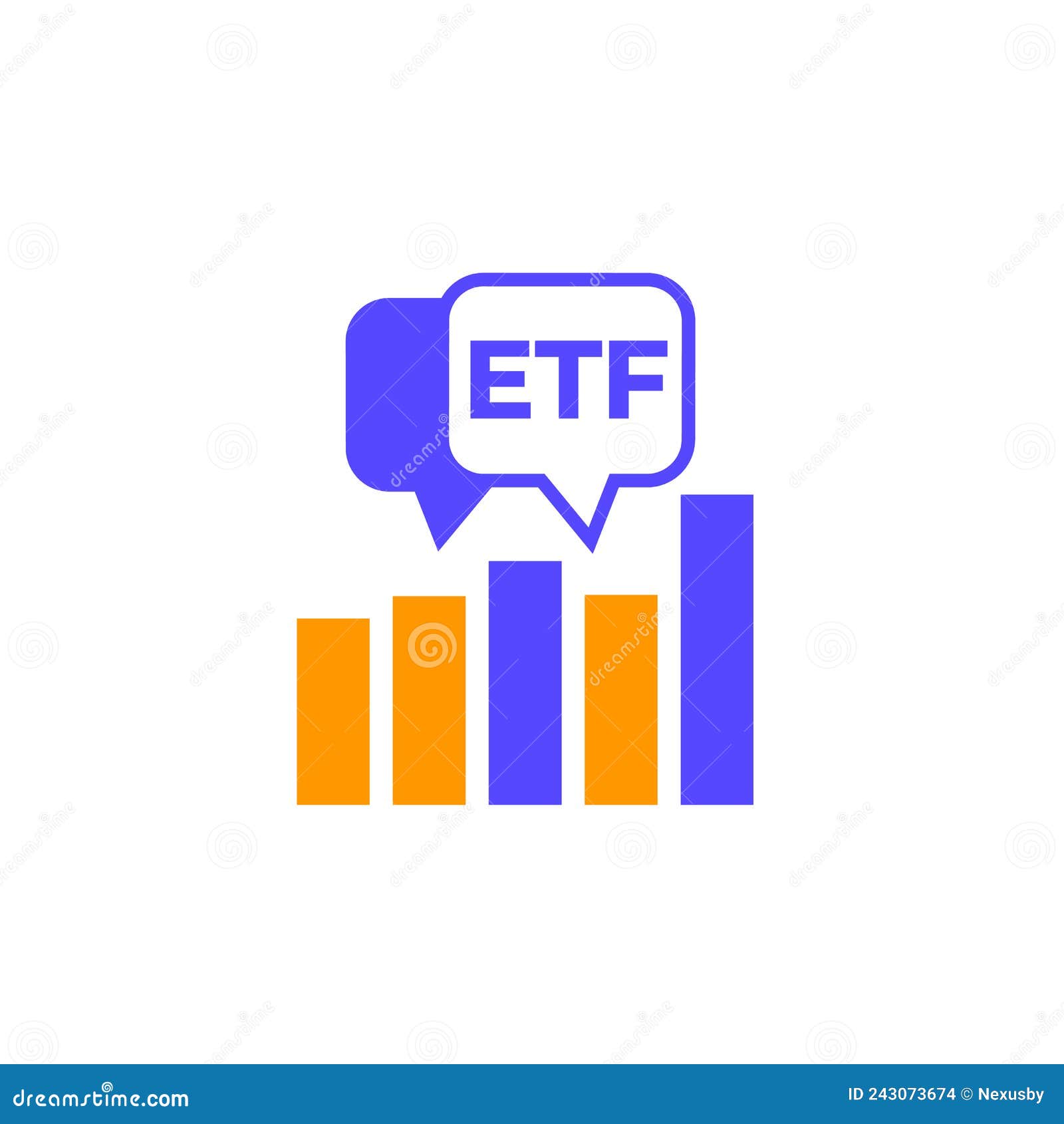 ETF Trading Icon with Chart, Exchange Traded Funds Stock Vector ...