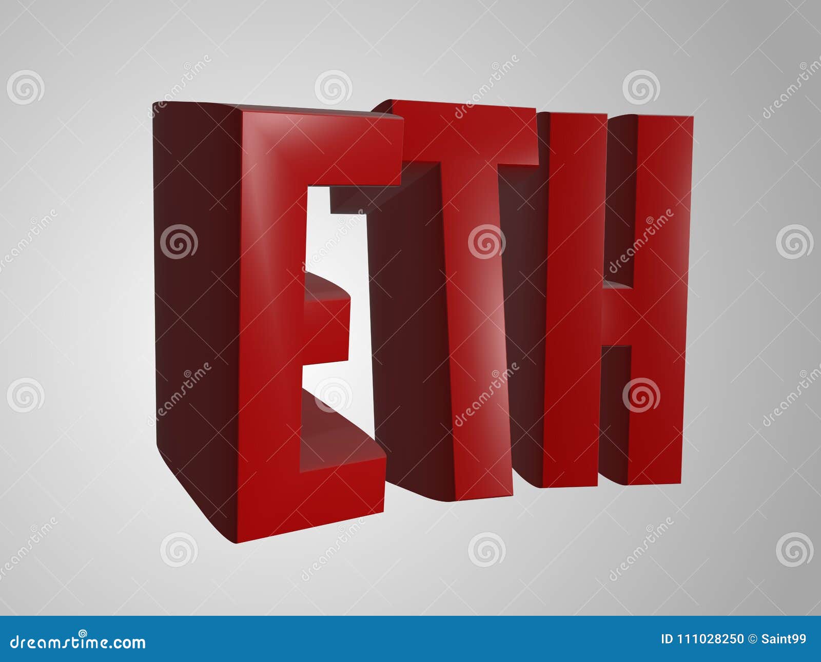 Eth 3d render word text stock illustration. Illustration of color ...