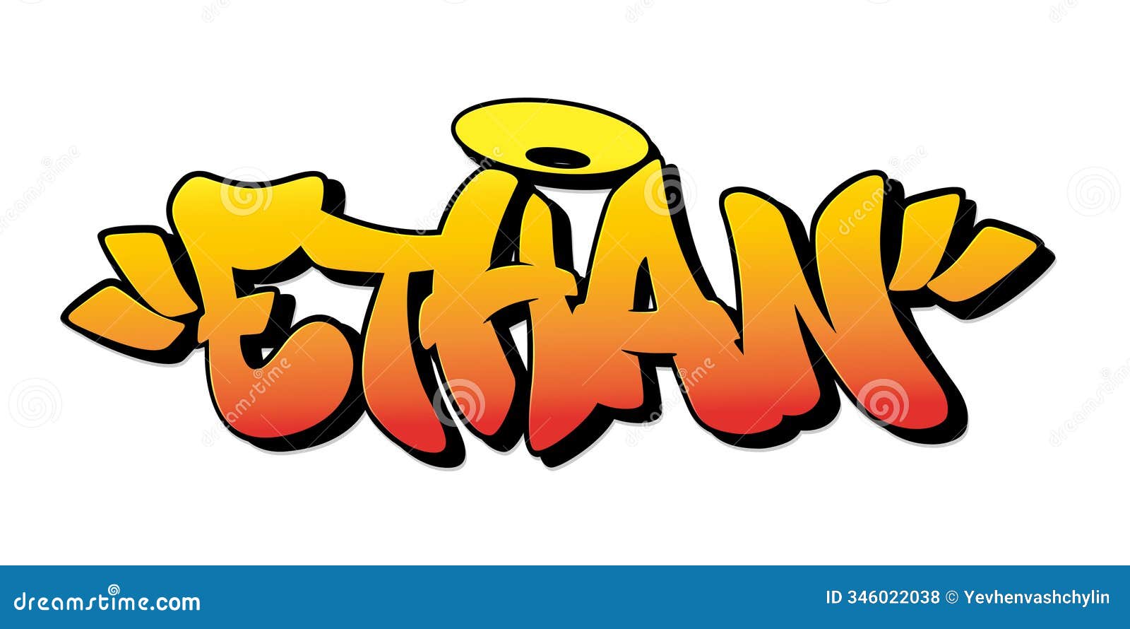 Ethan Name in Graffiti Style. Vector Illustration. Stock Vector ...